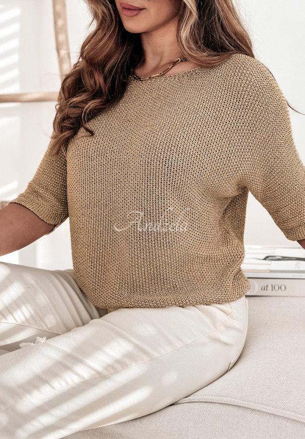 Oversize Pullover Alizee Gold - Andżela Online Shop