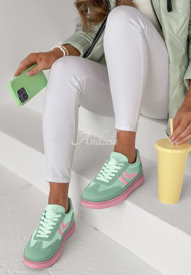 Sneakers Flexi Feet grün-rosa - Andżela Online Shop